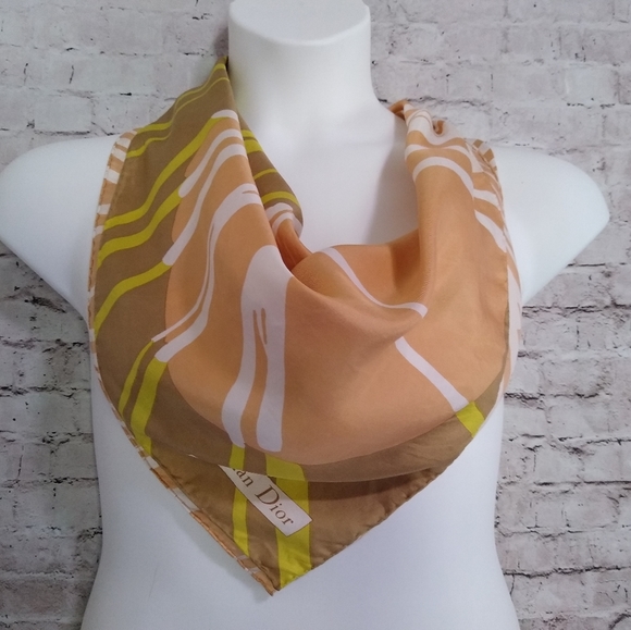 Dior | Accessories | Vintage Christian Dior Square Silk Scarf | Poshmark